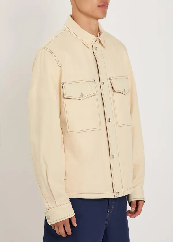 Moncler Watagua Cotton And Linen-blend Overshirt - Ecru