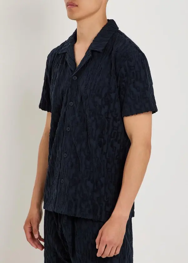 RAITH Fausto Flocked-pattern Terry Shirt