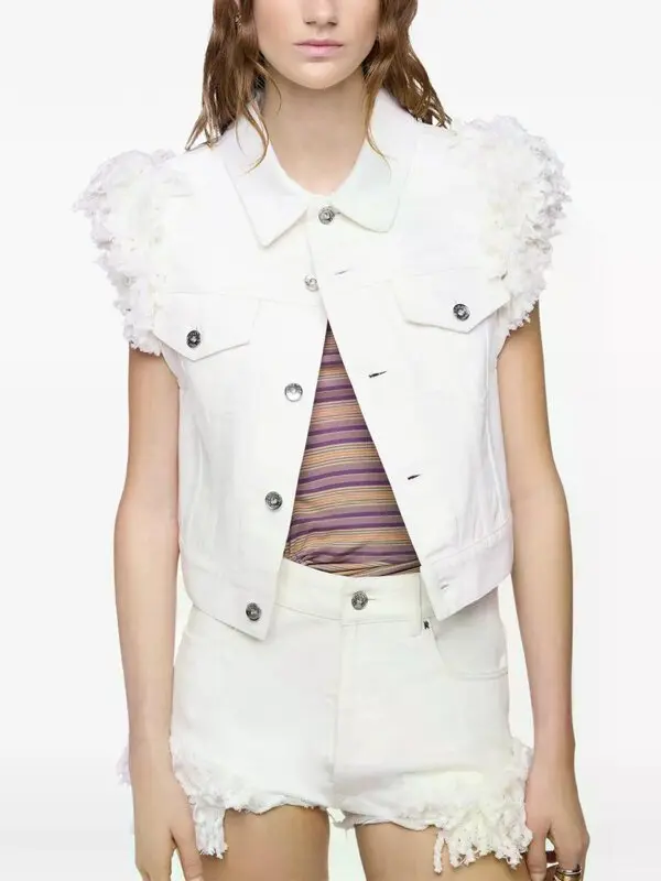 Rabanne Embellished Sleeveless Denim Jacket