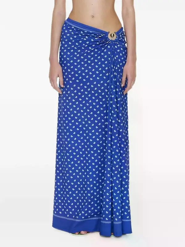 Christopher Esber Bandana Print Ruched Skirt - Blue