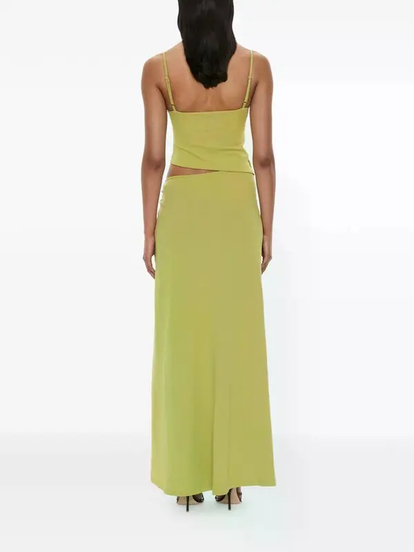 Christopher Esber Orbit Ruched Cutout Long Dress - Green
