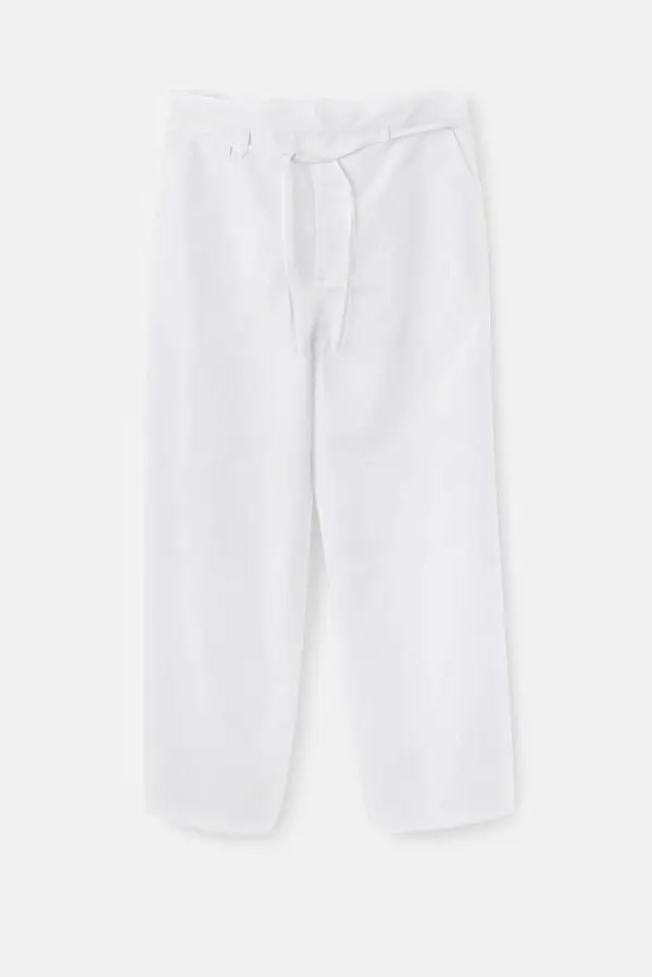 Jacquemus Cotton Poplin Wide Leg Trousers - White