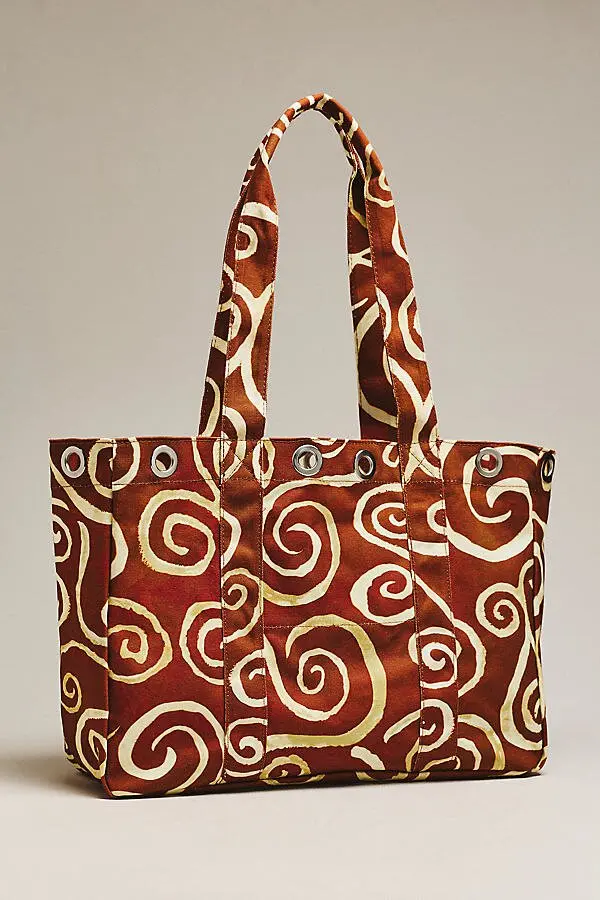 DAMSON MADDER Large Canvas Eyelet Tote