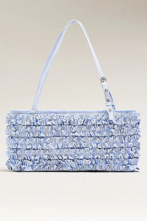 DAMSON MADDER Sophia Ruffle Baguette Shoulder Bag