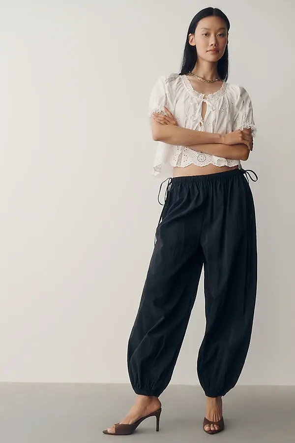 Anthropologie Balloon Parachute Pants - Black