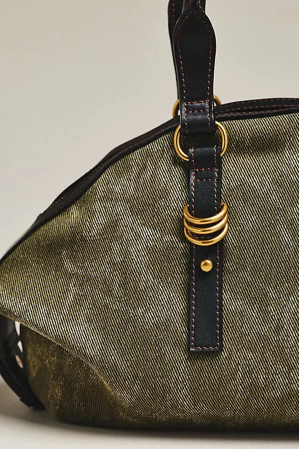Dolce Vita Sion Canvas Slouchy Shoulder Bag - Black