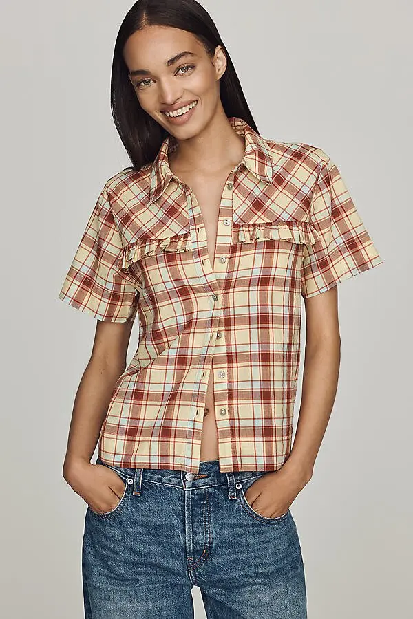 DAMSON MADDER Tomboy Shirt Top - Celery