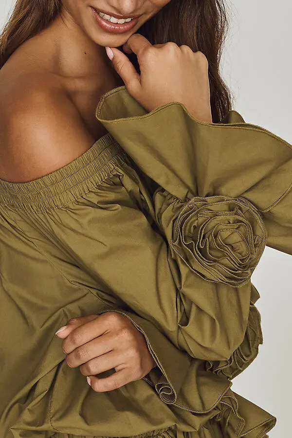 Essentiel Antwerp Off-shoulder Dress With Statement Cuffs