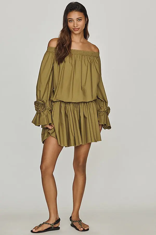 Essentiel Antwerp Off-shoulder Dress With Statement Cuffs