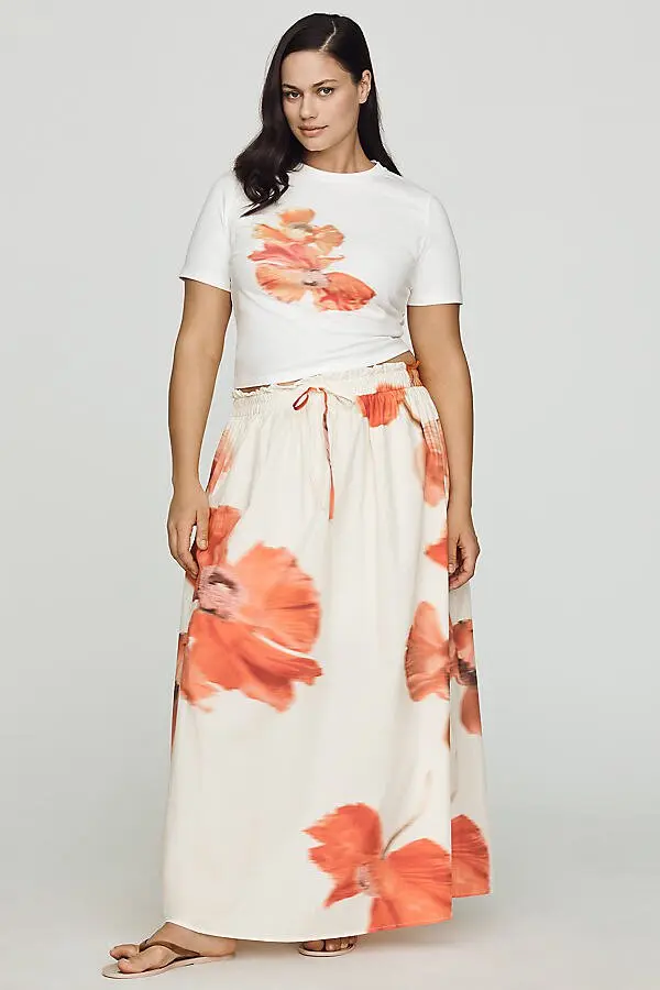 NEVER FULLY DRESSED Floral Cotton Maxi Skirt