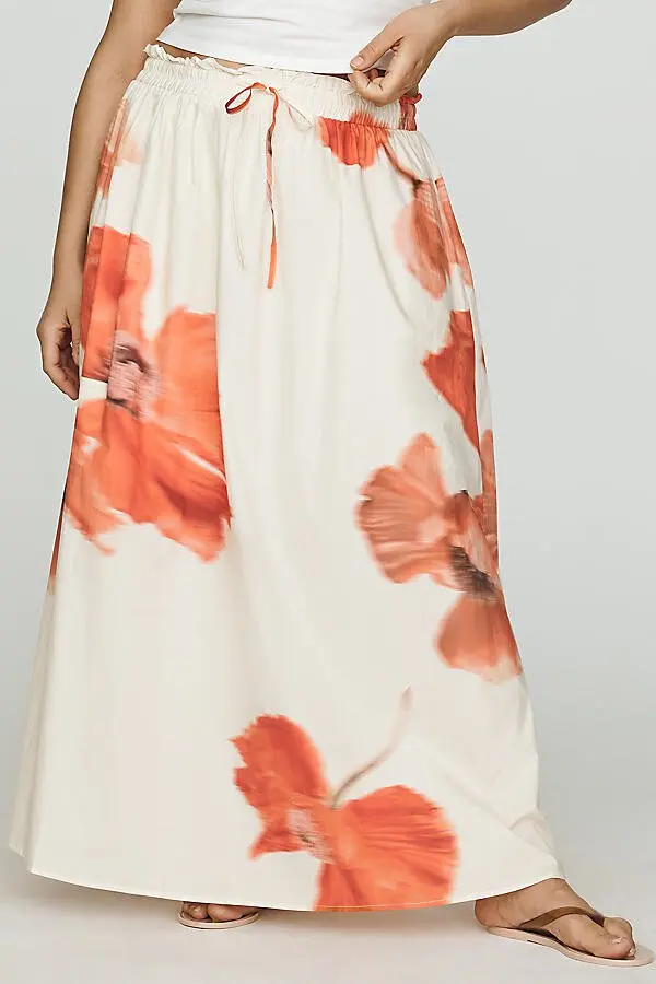 NEVER FULLY DRESSED Floral Cotton Maxi Skirt