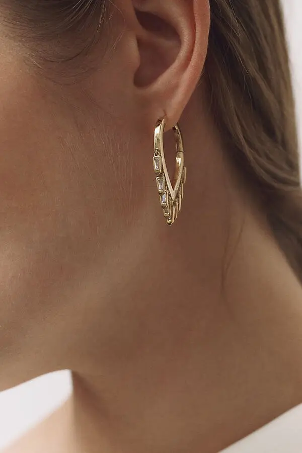 Nadri 18k -plated Brass Cubic Zirconia Hoop Earrings