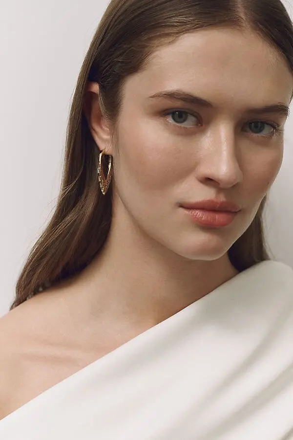 Nadri 18k -plated Brass Cubic Zirconia Hoop Earrings