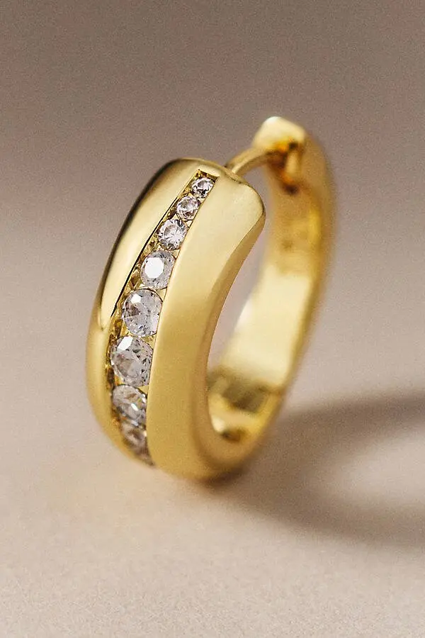 CZ BY KENNETH JAY LANE Plated Brass Cubic Zirconia Hoop Earrings