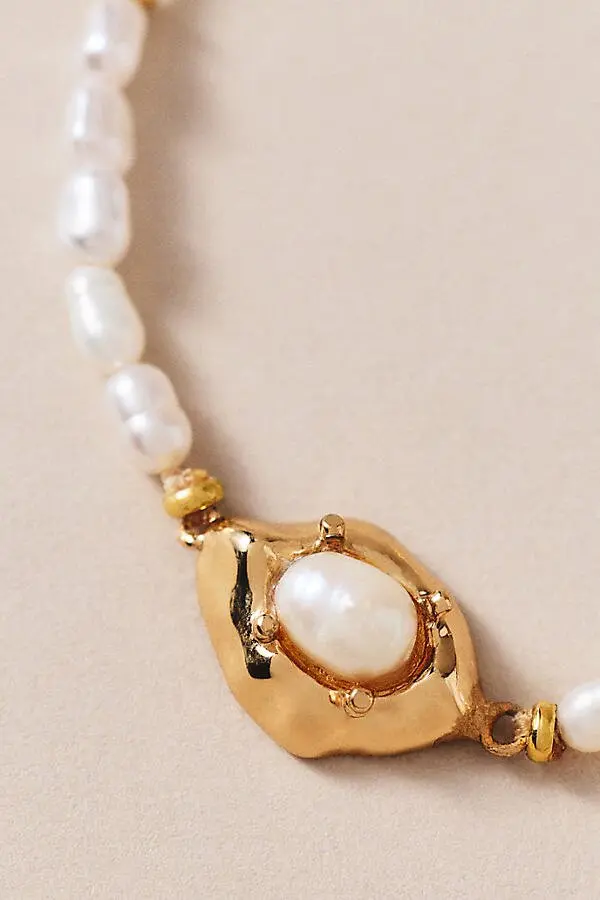 Anthropologie Freshwater Pearls Organic Bracelet