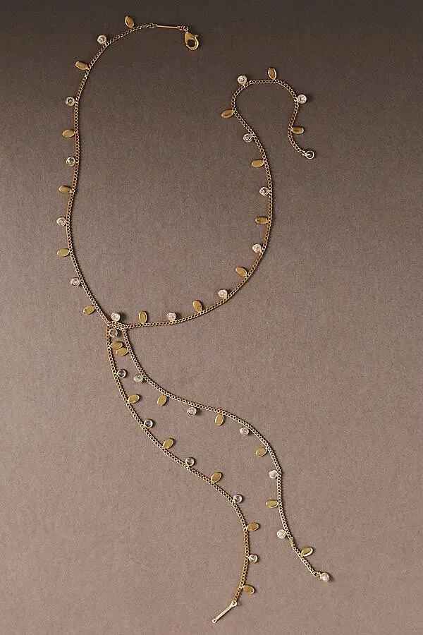 Anthropologie Pavé Bolo Tie Necjklace - Gold