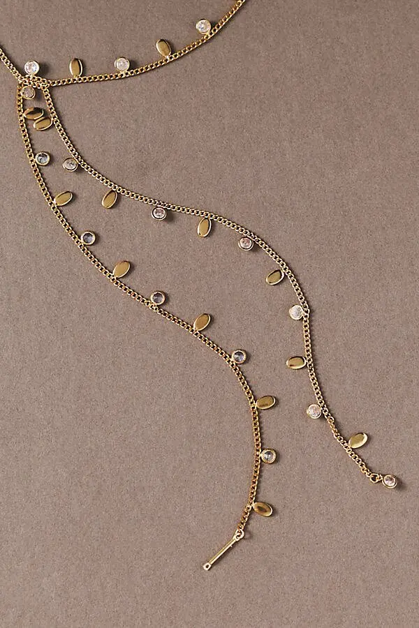 Anthropologie Pavé Bolo Tie Necklace