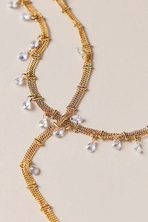 Anthropologie Beaded Fringe Scarf Necklace