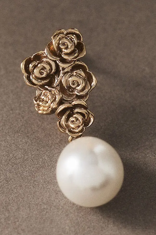OLIVE & PIPER Alessandra Rosette Pearl Drop Earrings
