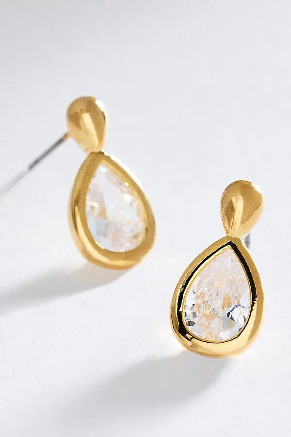 Anthropologie Pear-cut Drop Earrgs - Gold