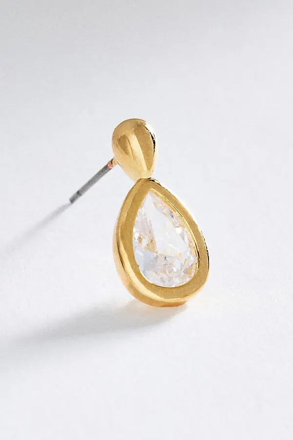 Anthropologie Pear-cut Drop Earrings With Cubic Zirconia - Gold