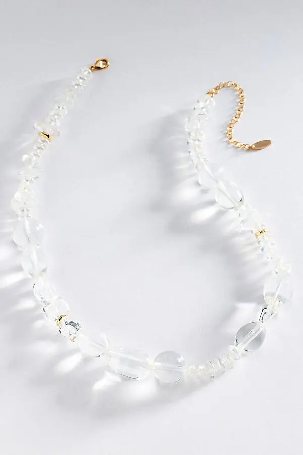 Anthropologie Beaded Necklace - Clear