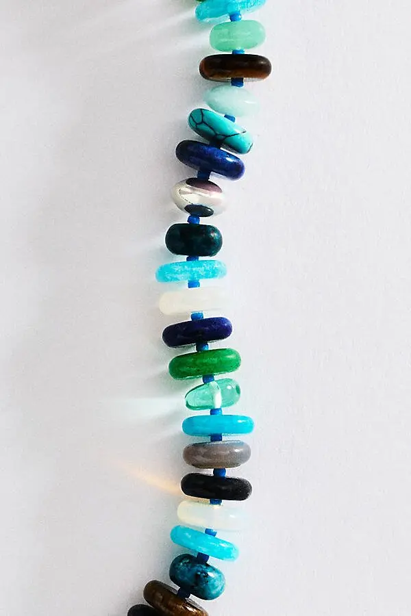 Anthropologie Chunky Beaded Necklace - Turquoise