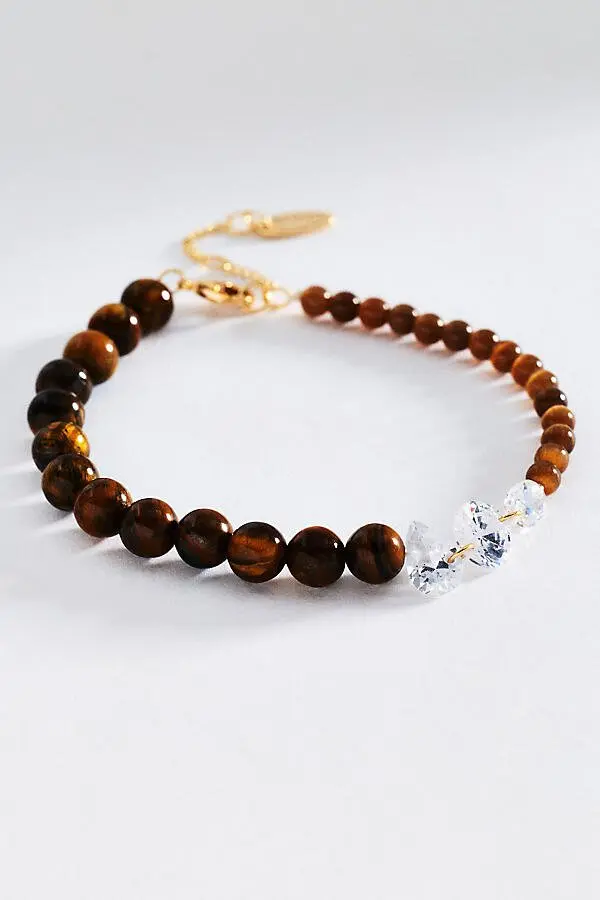 Anthropologie Mixed Beaded Bracelet - Brown