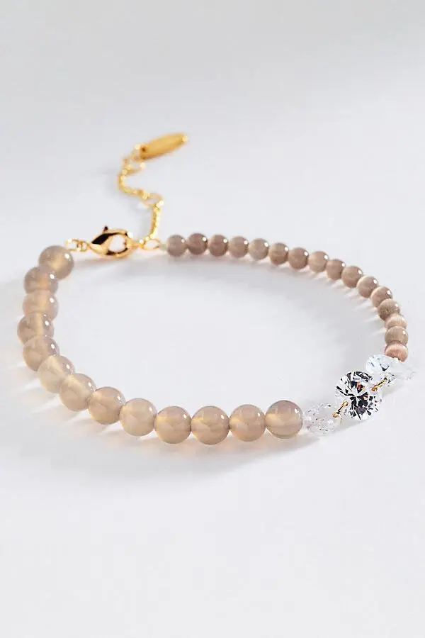 Anthropologie Mixed Beaded Bracelet - Dusty Lilac