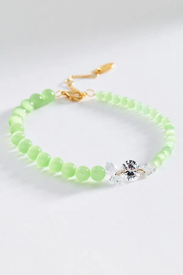 Anthropologie Mixed Beaded Bracelet - Mint