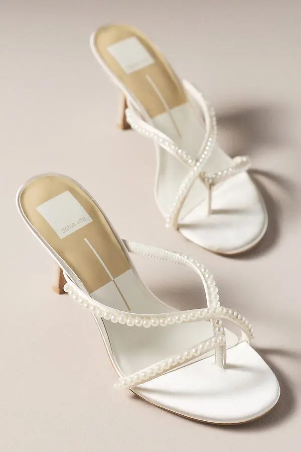 Dolce Vita Liano Pearl Strappy Sandals - Bone Leather