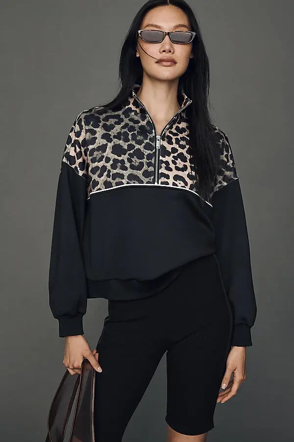 P.E Nation Boundless Quarter Zip Jacket - Leopard