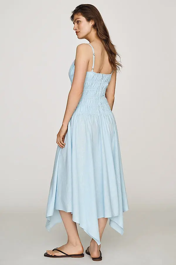 Avec Les Filles Shirred Midi Dress