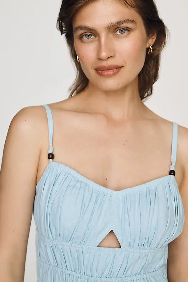 Avec Les Filles Shirred Midi Dress