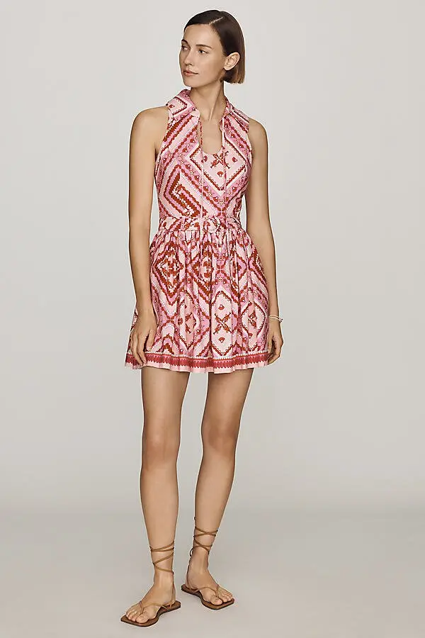 Avec Les Filles Mosaic Print Dress - Red Pattern