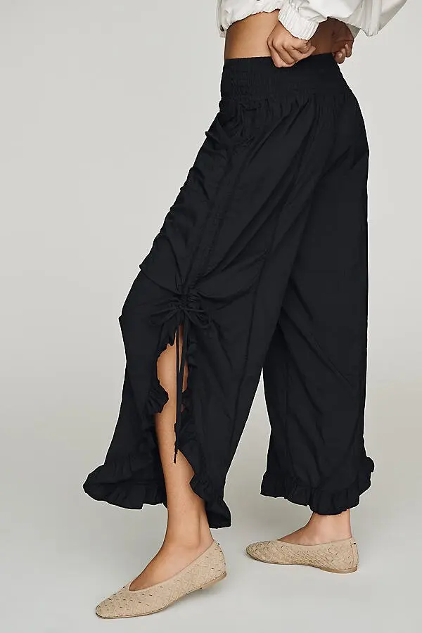 DAILY PRACTICE Ruffle Pants - Black