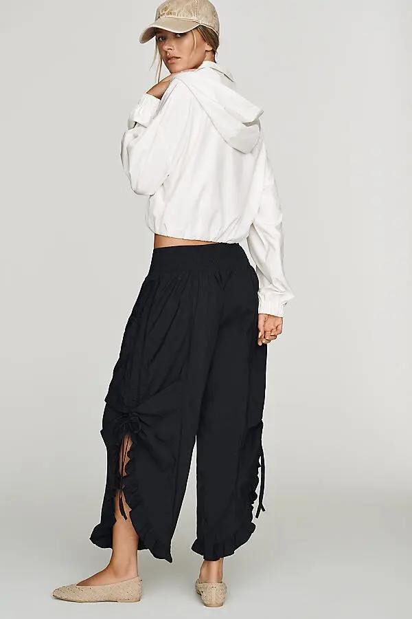 DAILY PRACTICE Ruffle Pants - Black
