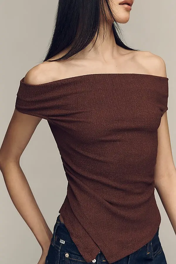Anthropologie Fitted Off-shoulder Top