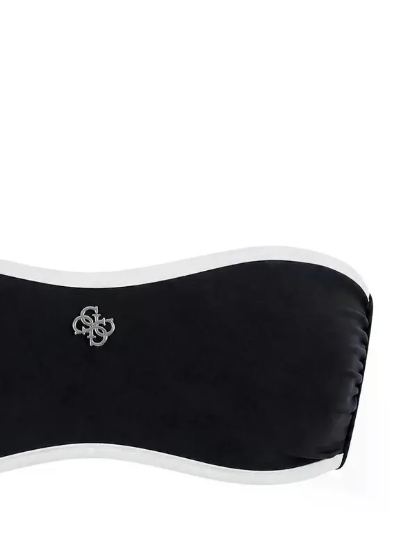 Guess Contrast Trim Logo Plaque Bikini Top