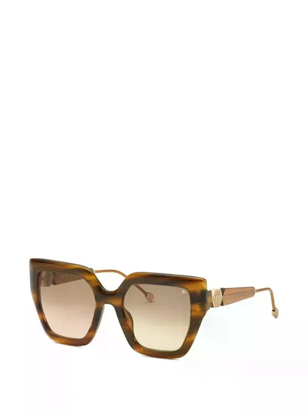 Philipp Plein Logo Detail Sunglasses - Brown