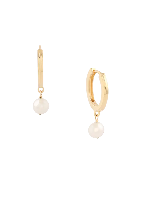ASTOR & ORION Paloma Pearl Huggies On Sterling - Gold