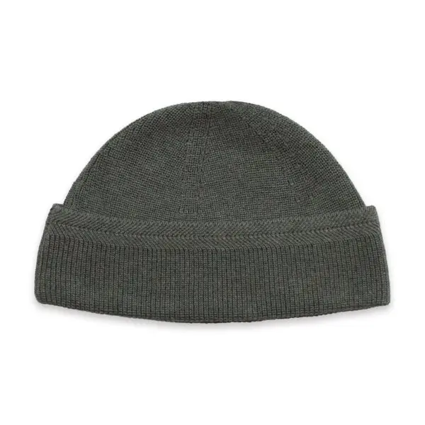 PAUL JAMES KNITWEAR Lightweight Cotton Foweey Fisherman Beanie Khaki - Green