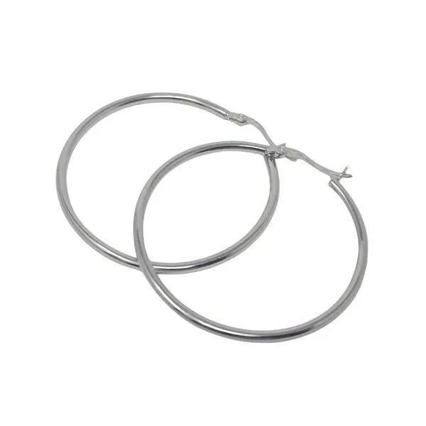 HARFI Everyday Plain Sterling Hoop Earrings