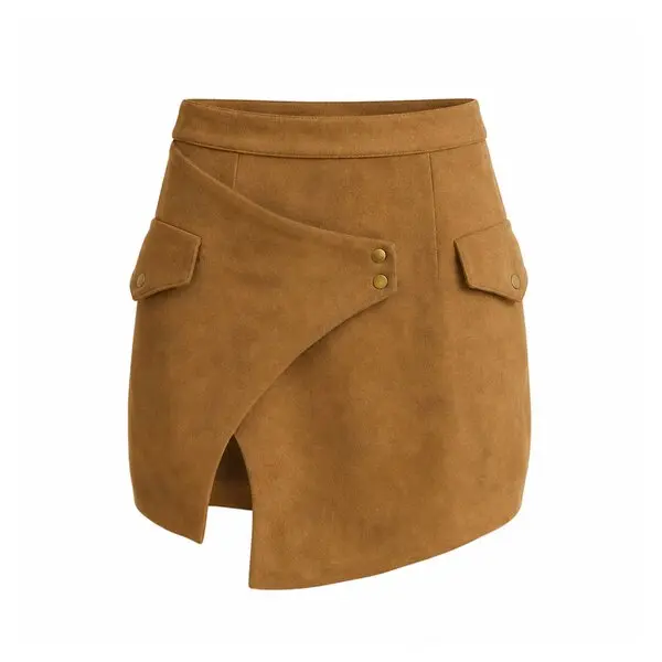 LUROQ LONDON Utility Wrap Skirt - Brown