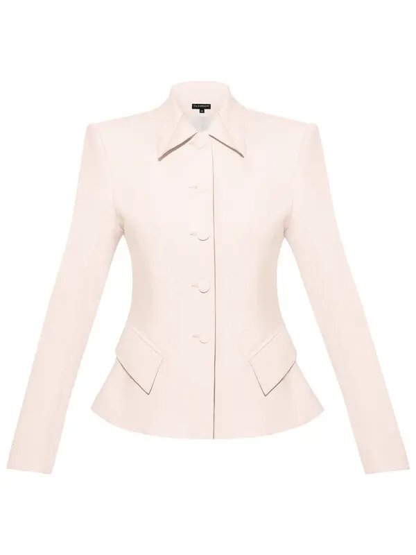 TIA DORRAINE Neutrals Hourglass Blazer Jacket In Cotton - Beige
