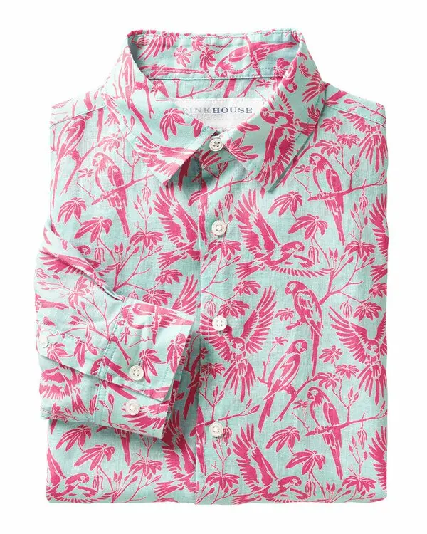 PINK HOUSE Linen Shirt Parrot - Pink