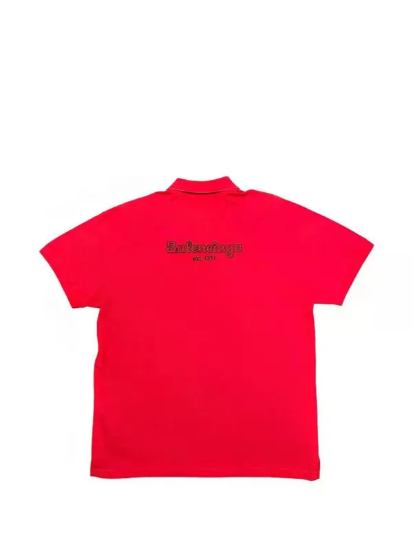 Balenciaga Logo-embroidered Polo T-shirt - Red