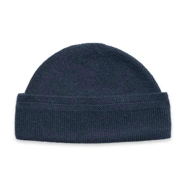 PAUL JAMES KNITWEAR Lightweight Cotton Foweey Fisherman Beanie Melange - Blue