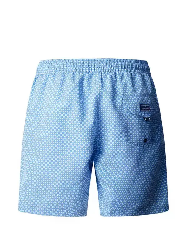 HACKETT LONDON Geometric-print Drawstring Swim Shorts