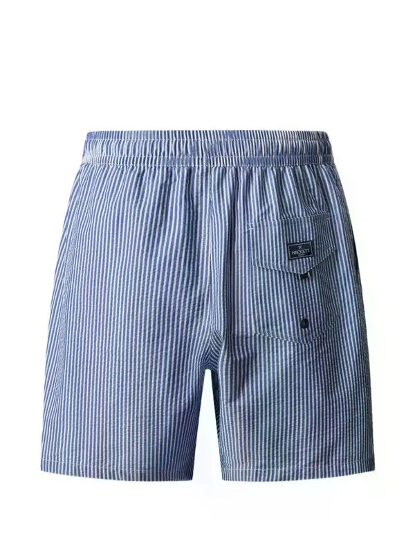 HACKETT LONDON Striped Seersucker Swim Trunks